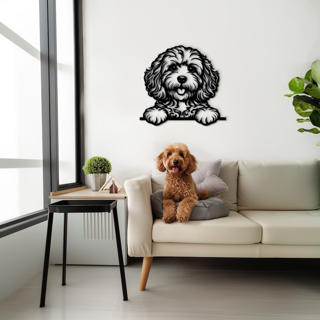 Cavapoo Wooden Wall Hanging, Cute Dog Mom Gift, Wooden Wall Decor ...