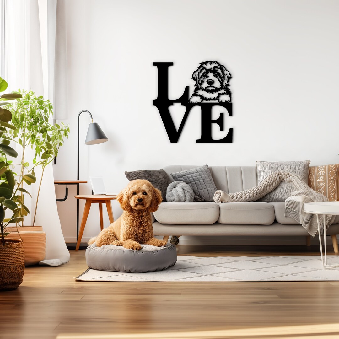 Cavapoo Decor Wood Wall Art. Dog Portrait Wooden Cavapoo Sign. Custom ...