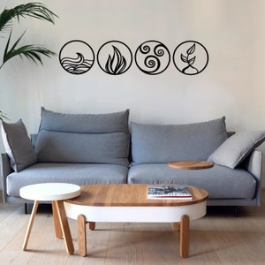 Decorative set of Four Elements wooden wall hanging: 4 laser | Etsy