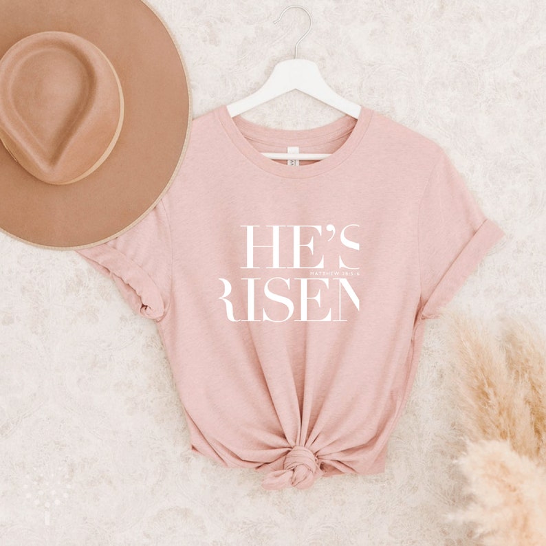 He's Risen Shirts, He Has Risen Easter Tshirt, Church Bible Tee ...