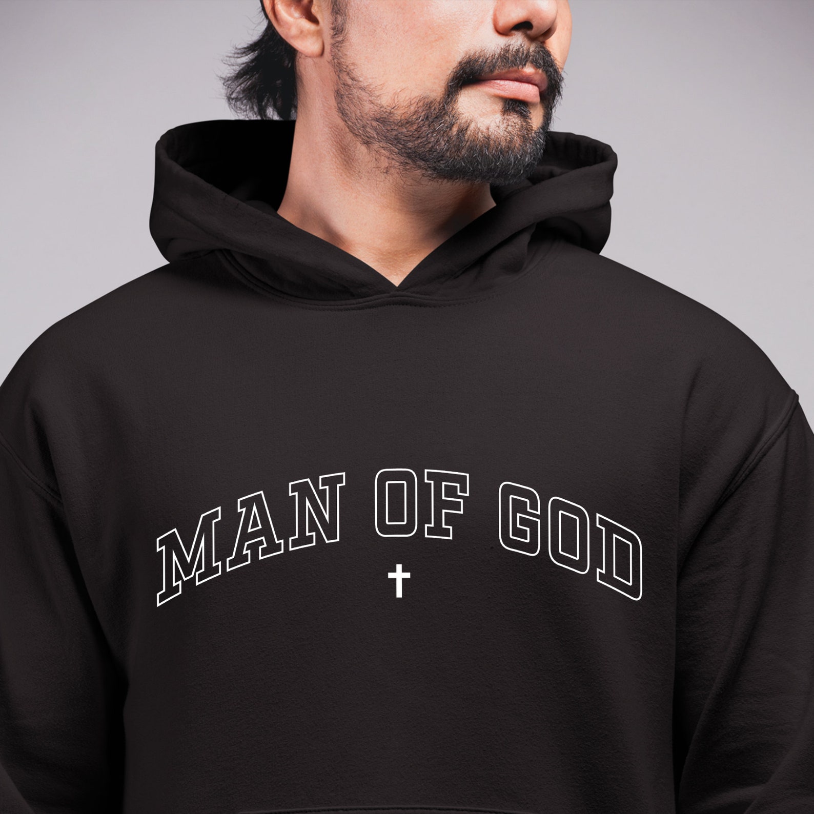 Man of God Christian Hoodie| Christian Men Graphic Hoodies| Cool Jesus ...