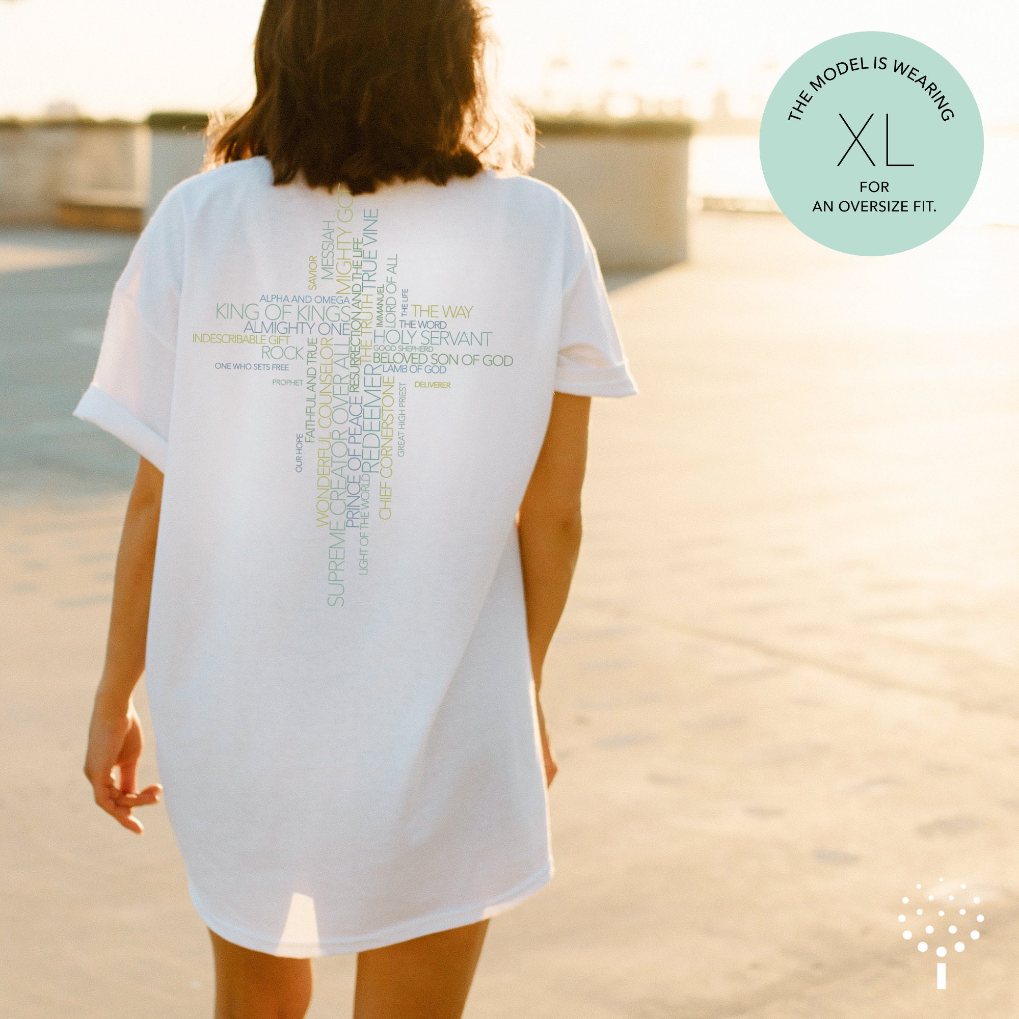 Jesus Is(names of God) Cross Shape Typography Graphic Christian Shirts ...