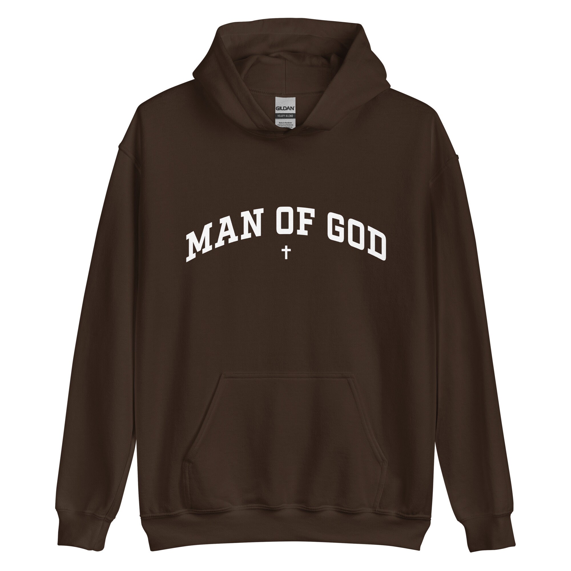 Man of God Arch Typography Graphic Christian Hoodie | Cool Jesus Hoodie ...