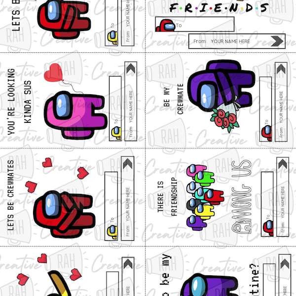 Among Us Valentine Card - Etsy