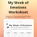 My Week in Emotions Worksheet One Page Worksheet Simple Lined Mood ...