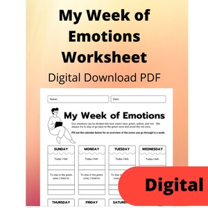 My Week in Emotions Worksheet One Page Worksheet Simple Lined Mood ...