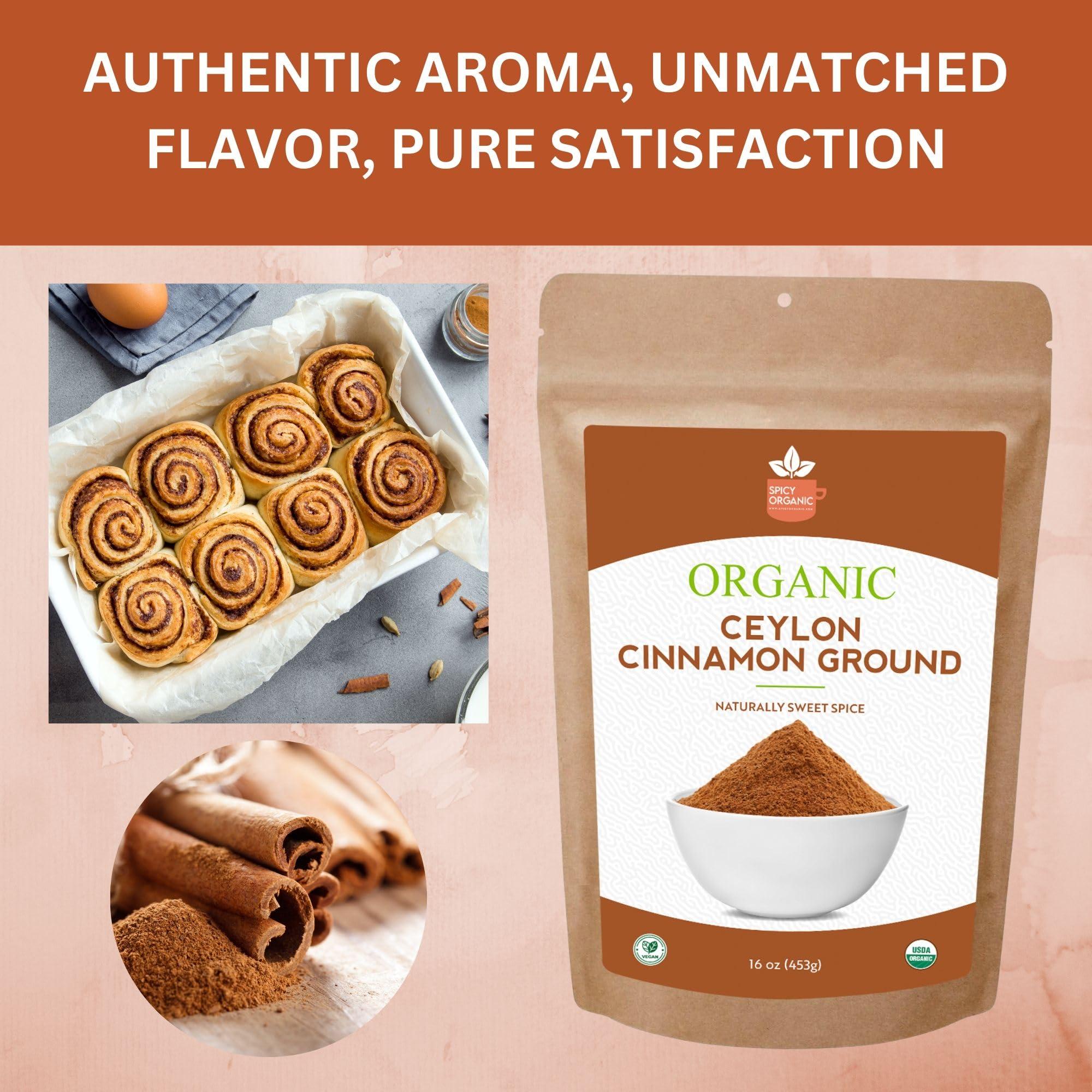 Organic Ceylon Cinnamon Powder – Finely Ground True Cinnamon for Baking ...