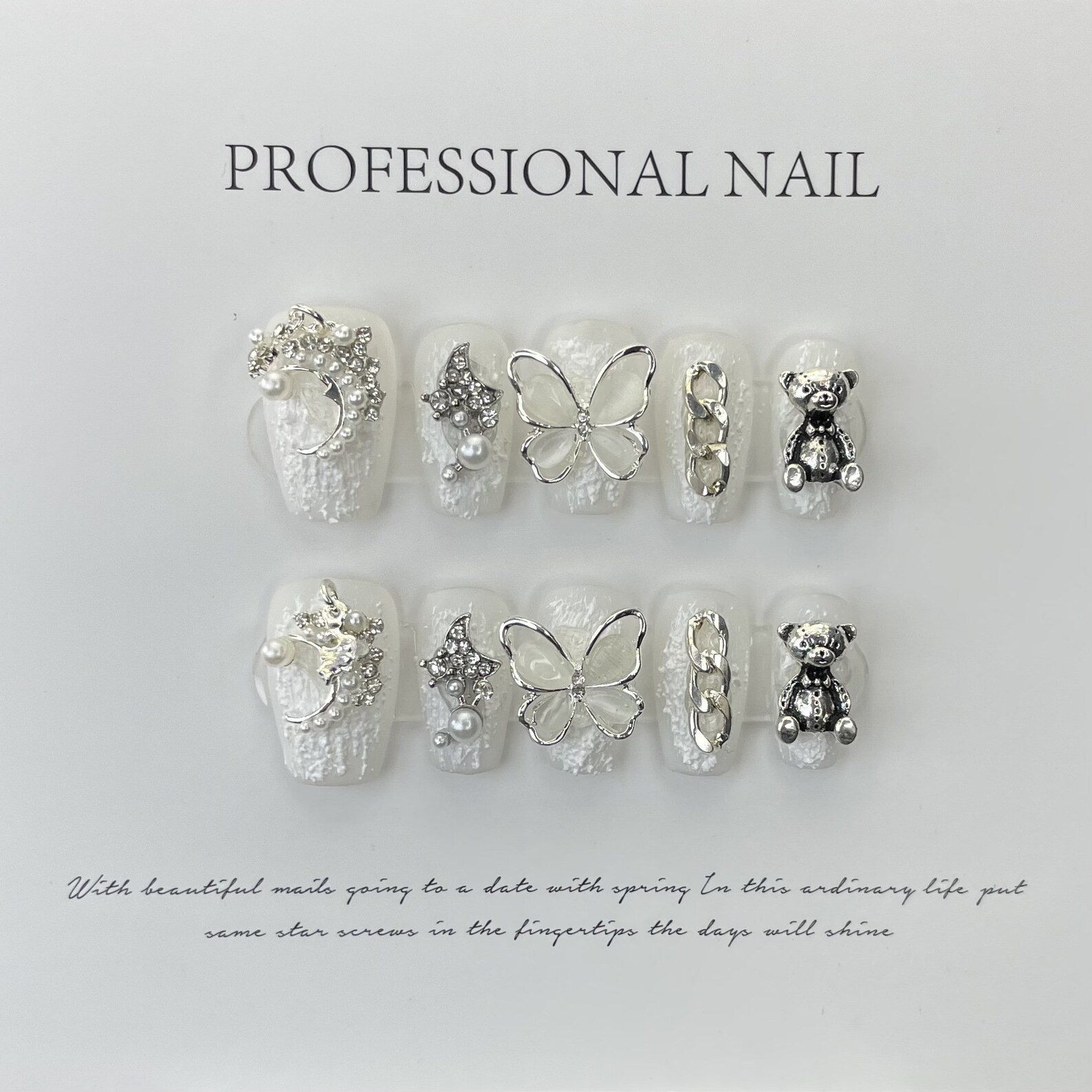 Model Spar Butterfly Style Removable Nails /elegant Press on Nails - Etsy