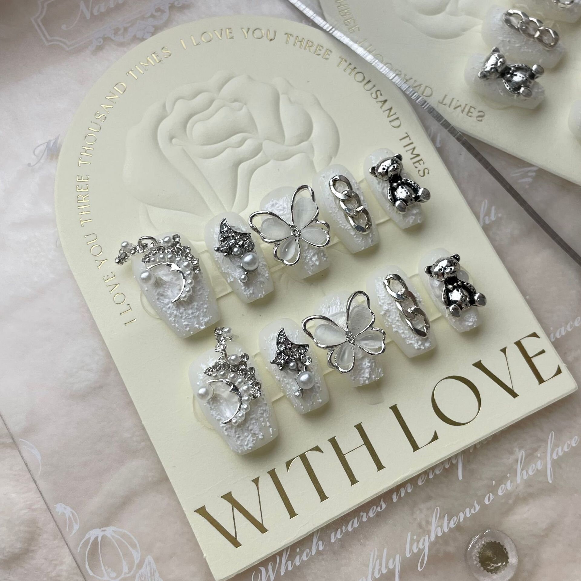 Model Spar Butterfly Style Removable Nails /elegant Press on Nails - Etsy