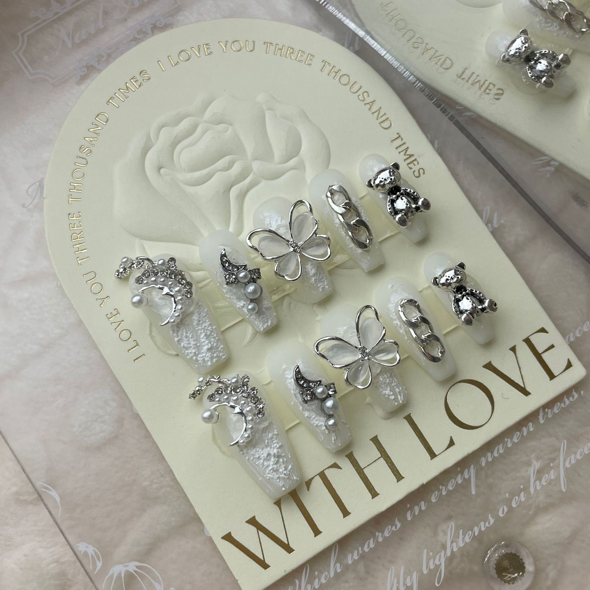 Model Spar Butterfly Style Removable Nails /elegant Press on Nails - Etsy