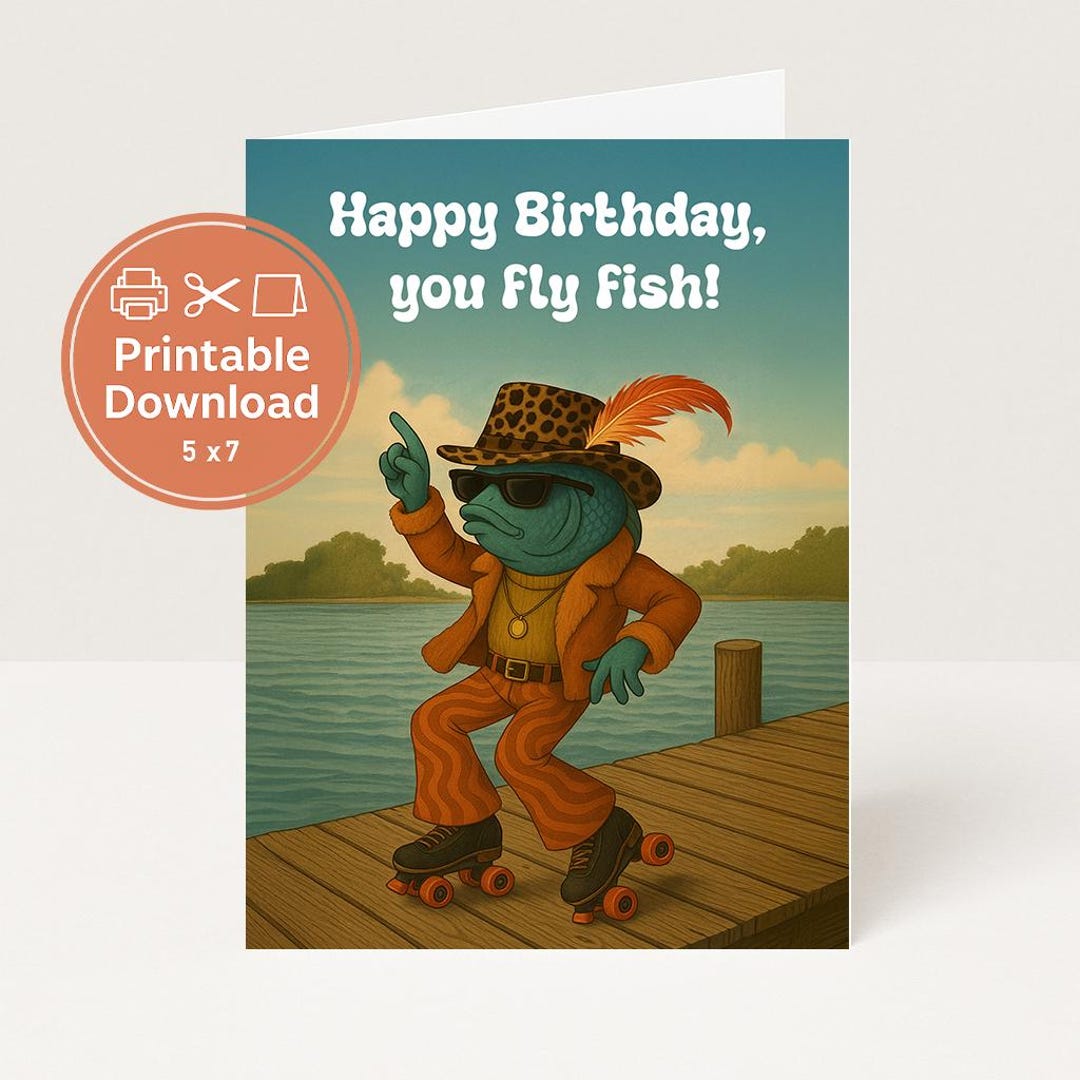 Fly Fish Birthday Card | Fly Fishing Card | How the Years Fly by | Fish ...