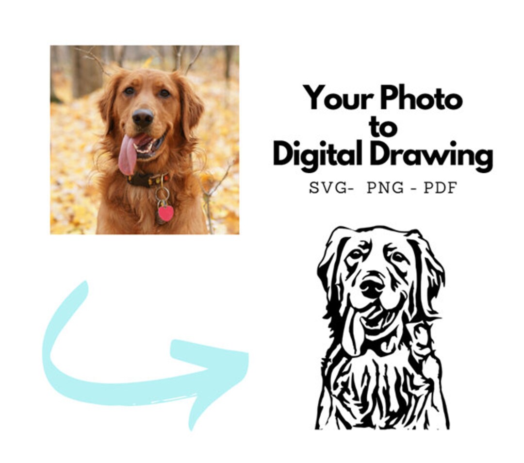 Custom Dog Portrait SVG Digital File Drawing for Crafting - Etsy