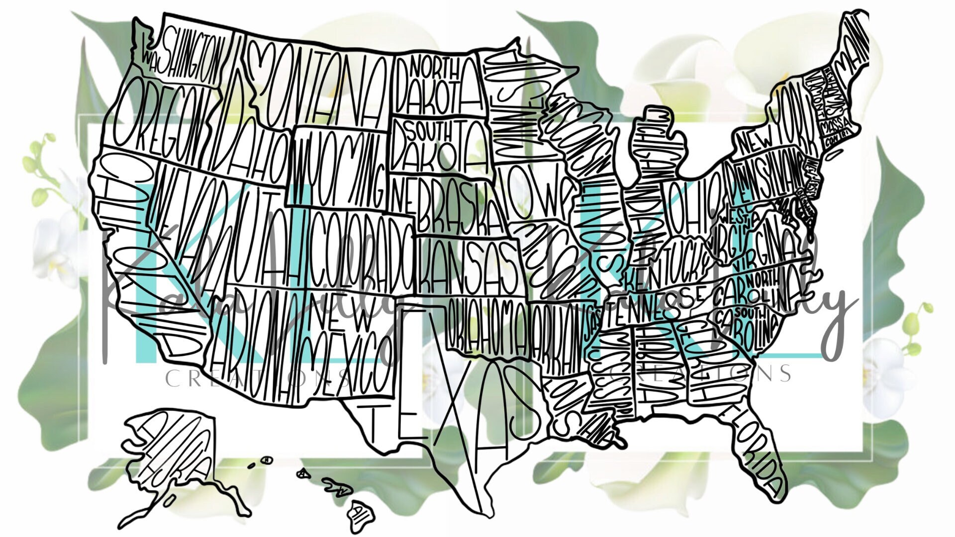 USA Map - Digital Download - Etsy