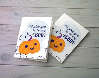 I Love You Boo Card for Boyfriend, Cute Halloween Card for Boyfriend ...