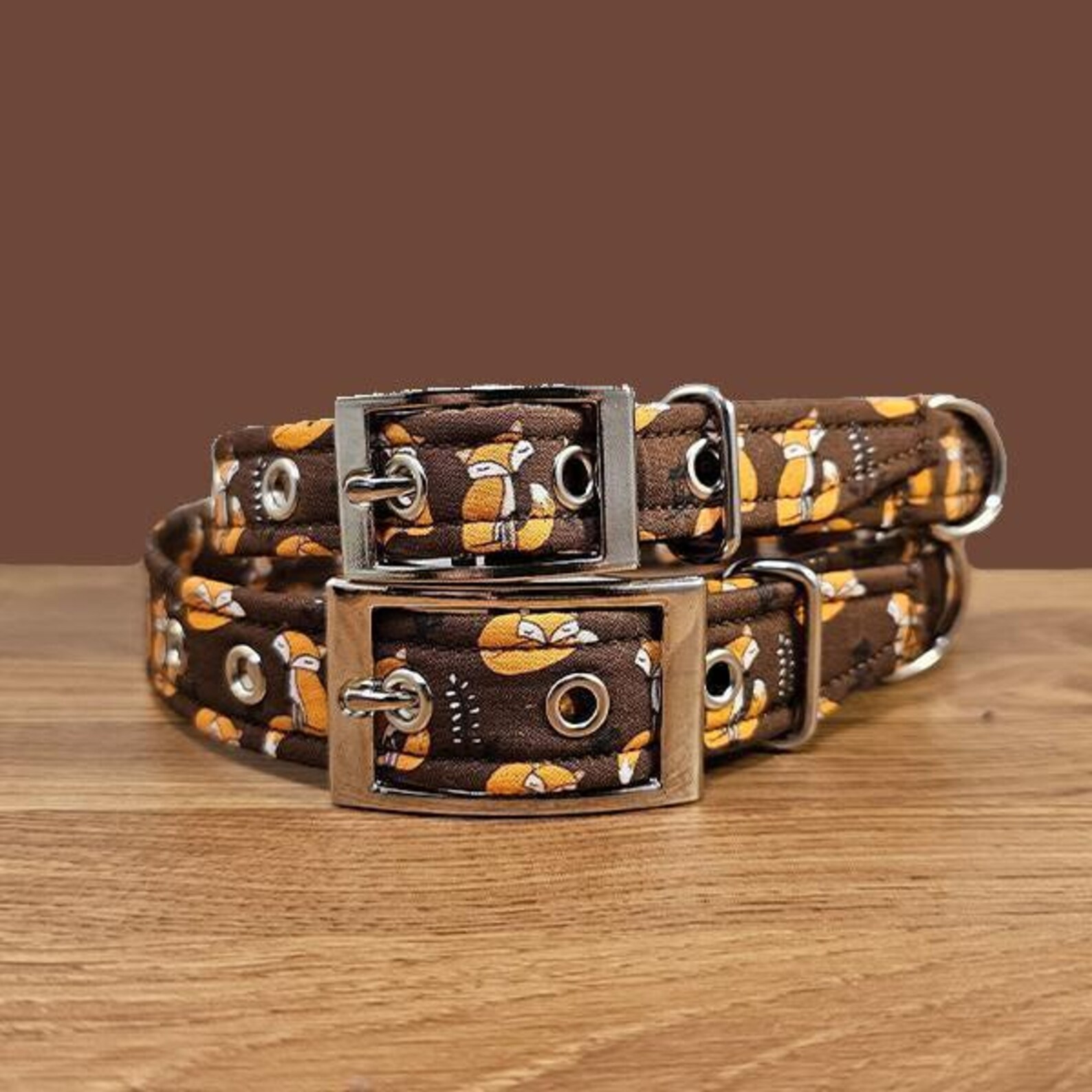 Brown Fox Dog Collar 2 | Adjustable | Metal Buckle | Plastic Side ...
