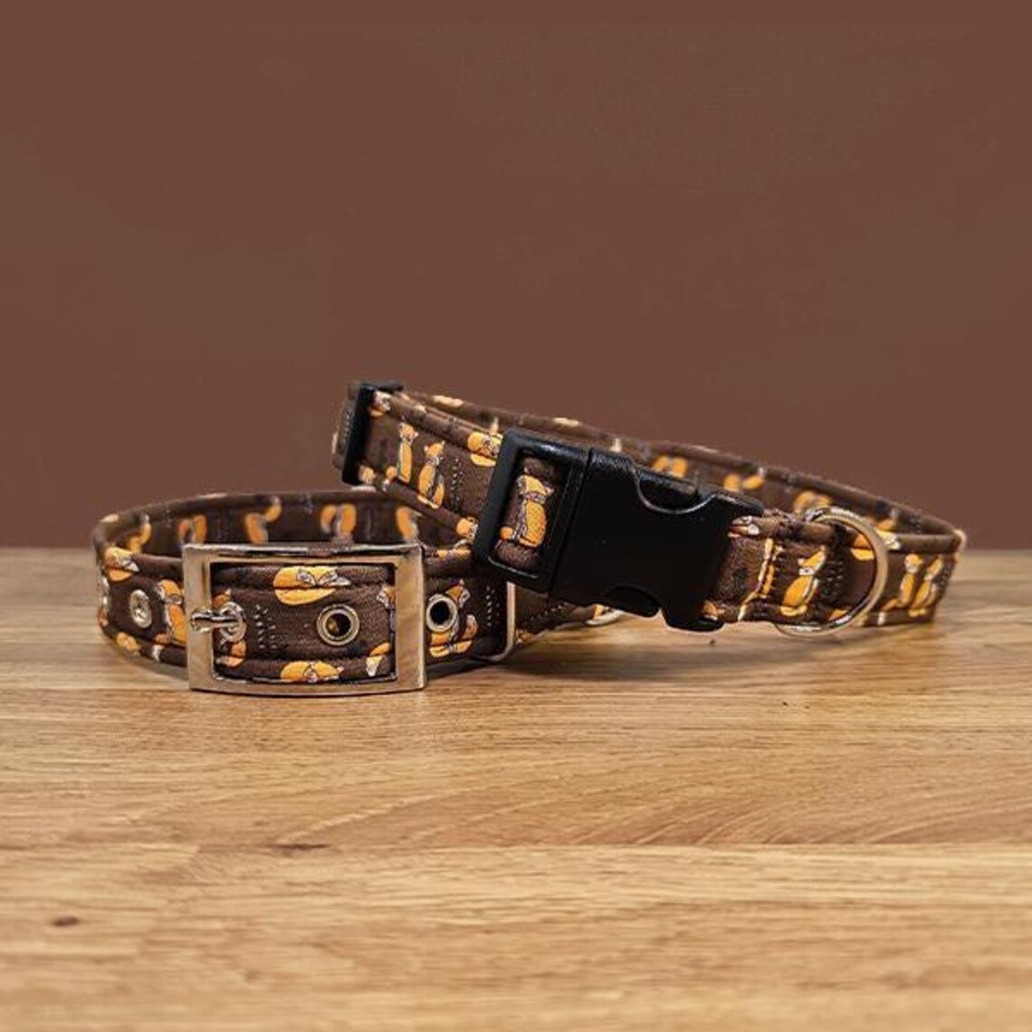 Brown Fox Dog Collar 2 | Adjustable | Metal Buckle | Plastic Side ...