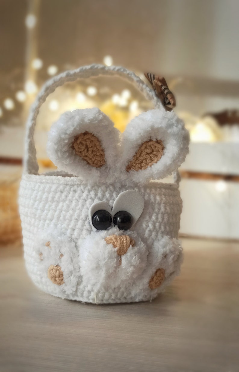 Easter Bunny Basket Crochet Pattern Easy to Follow. Amigurumi Crochet ...