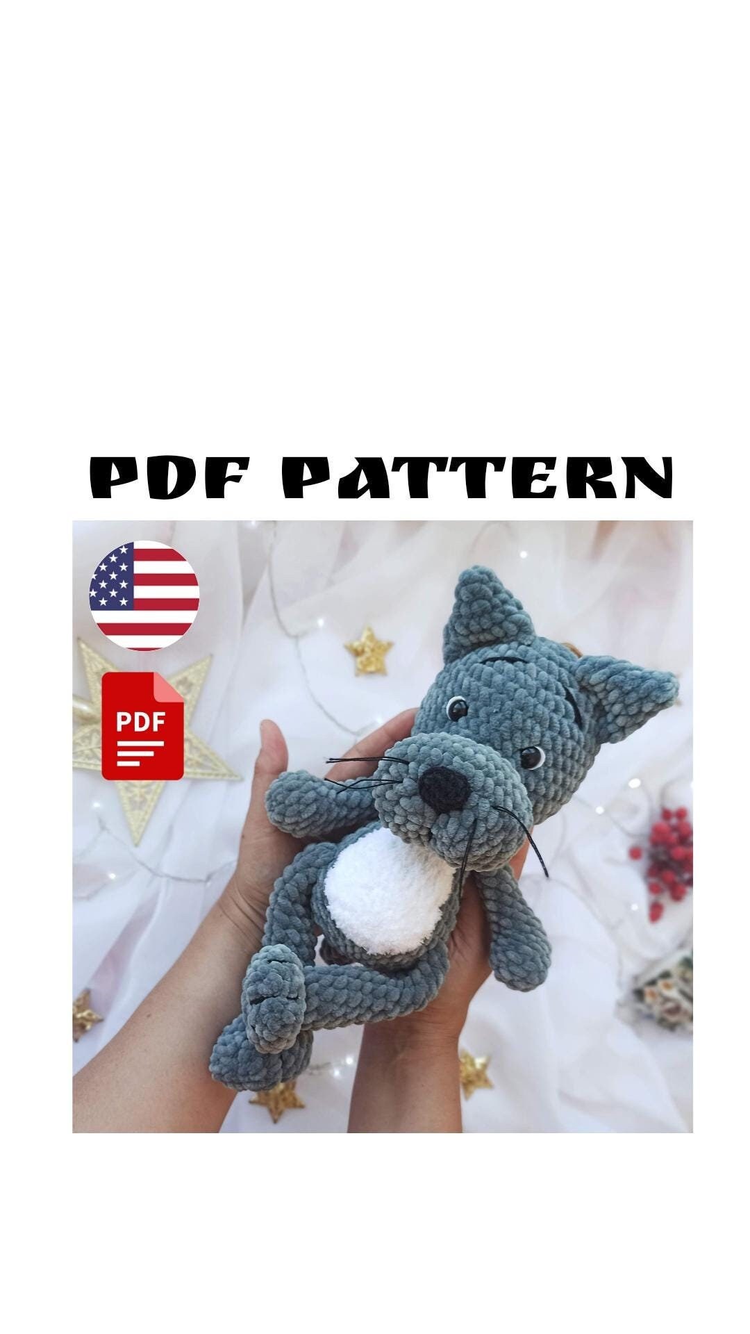 CROCHET WOLF Amigurumi Pattern Stuffed Toy DIY Crochet Pattern Stuffed ...