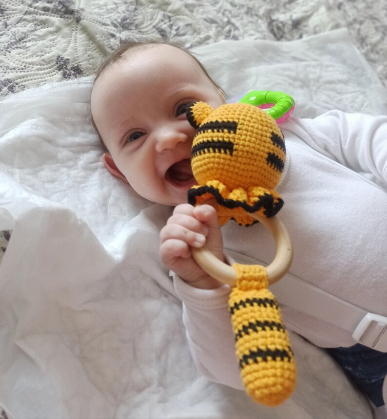 Crochet Pattern Baby Teether TIGER. Amigurumi Pattern. Handmade Rattle ...