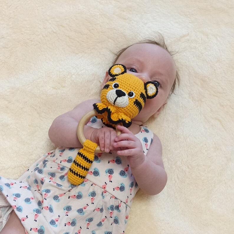 Crochet Pattern Baby Teether TIGER. Amigurumi Pattern. Handmade Rattle ...