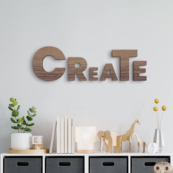 Create Sign Playroom Wall Decor Craft Room Decor Create Word | Etsy