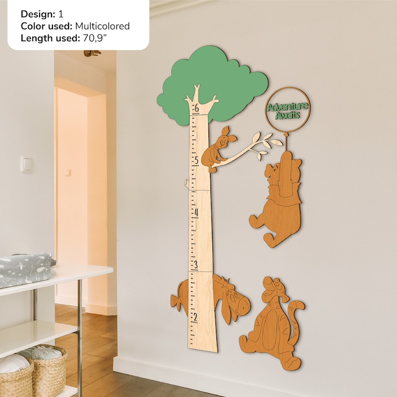 Winnie the Pooh Height Chart Personalized Growth Chart Playroom Decor ...