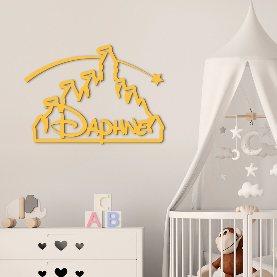 Princess Castle Sign Personalized Baby Name Sign Kids Wall Art Disney ...