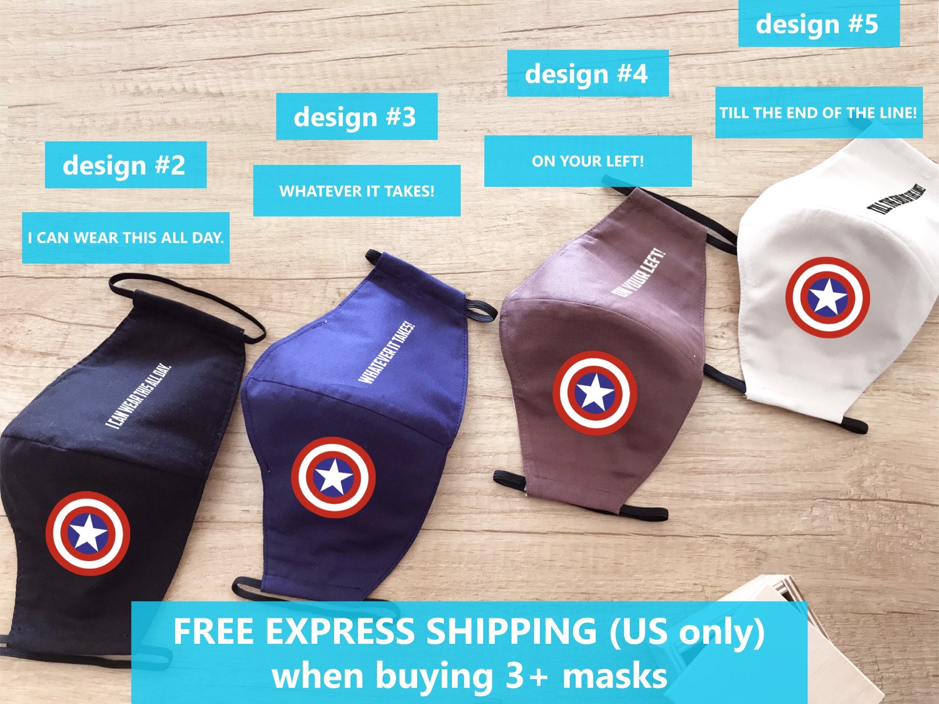 Captain america face mask marvel face mask shield face mask | Etsy