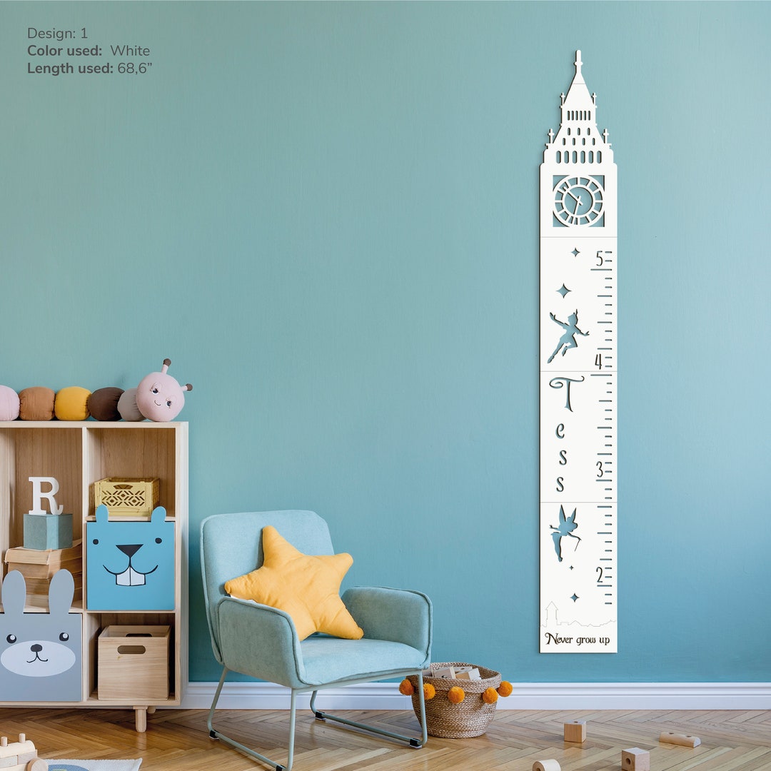 Peter Pan Themed Growth Chart Personalized Ruler for Kids Baby Height ...