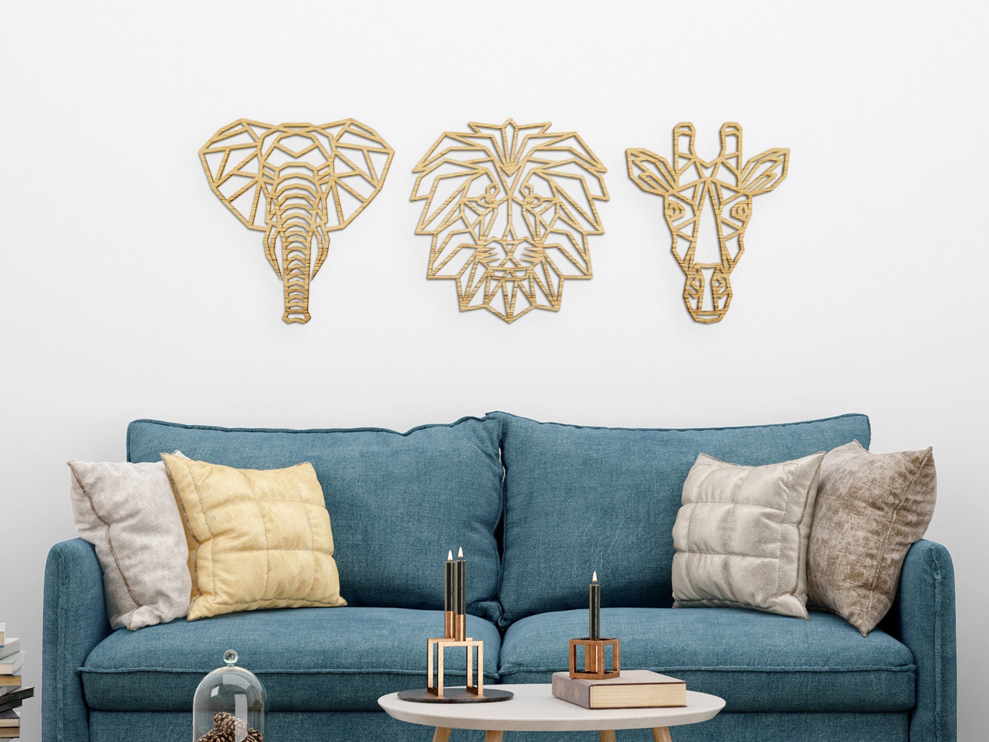 Animal Room Decor Large Wood Wall Art Minimalist Wall Art Wall Decor ...