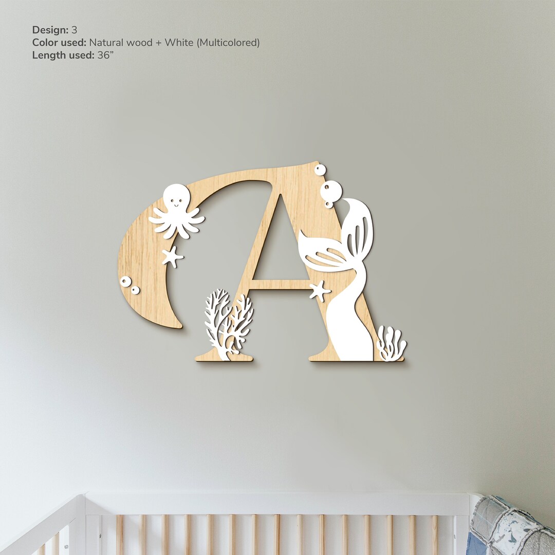 Mermaid Name Sign Mermaid Theme Baby Shower Sea World Decor Little ...