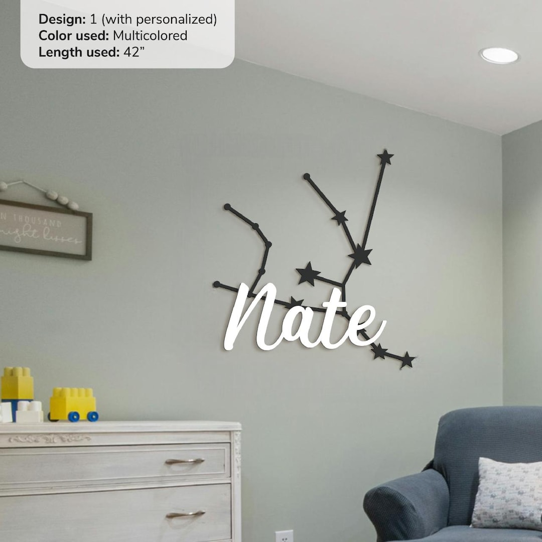 Personalized Constellation With Name New Baby Sign Star Kids Room Decor ...