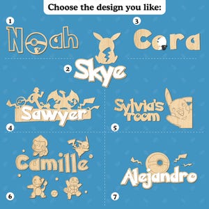 Personalized Poke Animals Pokeball Kids Room Pikachu Nursery Decor Ash ...