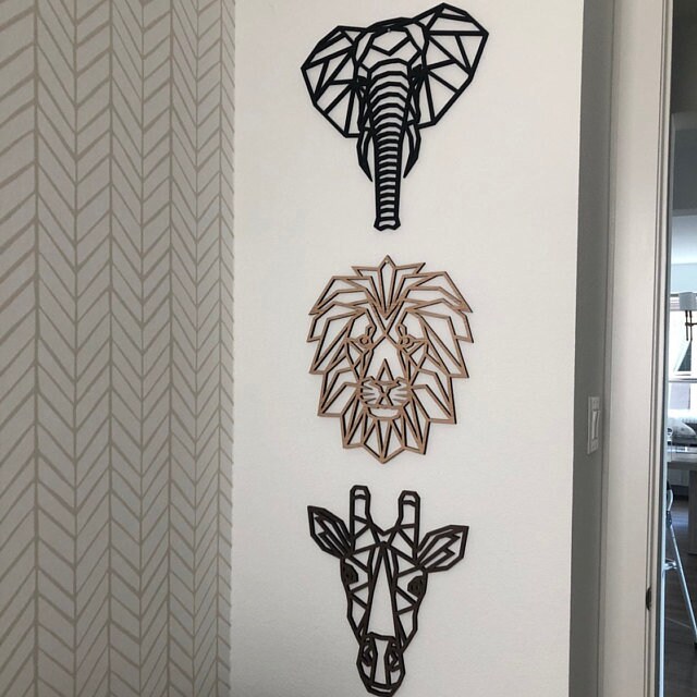 Animal Room Decor Large Wood Wall Art Minimalist Wall Art Wall Decor ...
