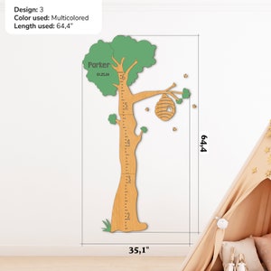 Winnie the Pooh Growth Chart Personalized Height Ruler Nursery Wall ...