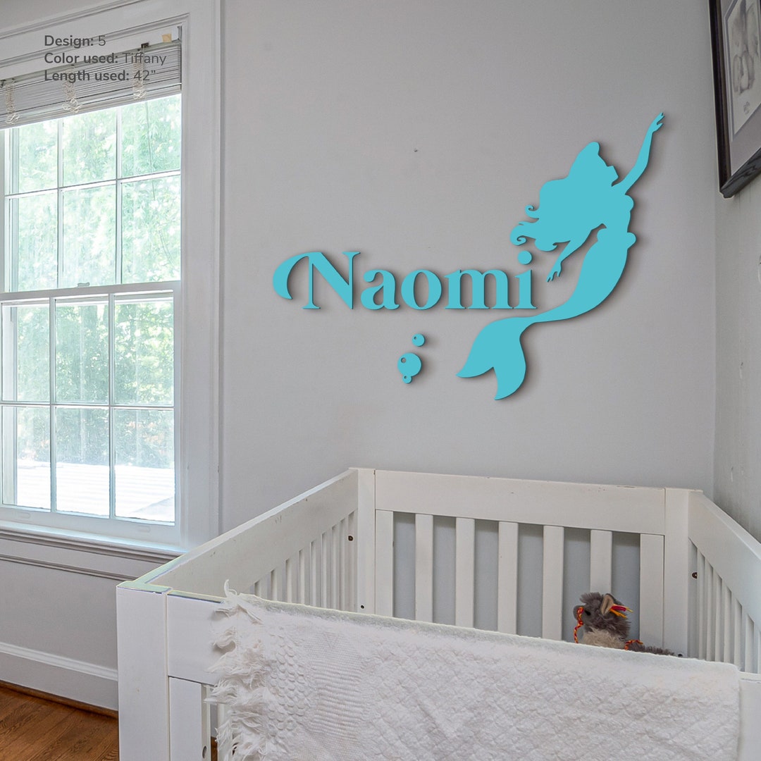 Personalized Name Sign Mermaid Theme Nursery Baby Mermaid Princess ...