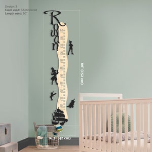 Peter Pan Nursery Theme Height Growth Chart Personalized Ruler for Kids ...
