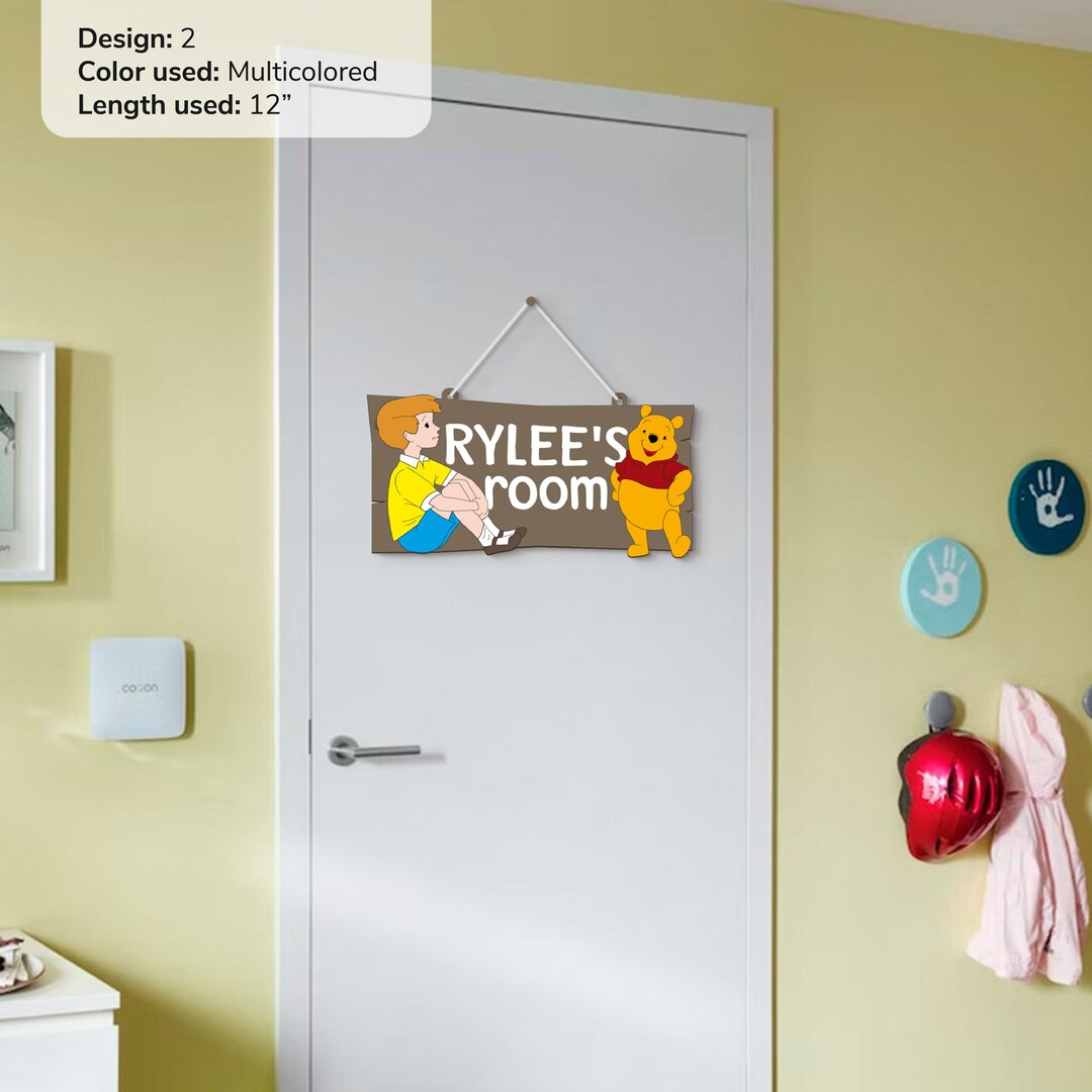 Personalized Baby Name Door Sign Winnie the Pooh & Christopher Robin ...