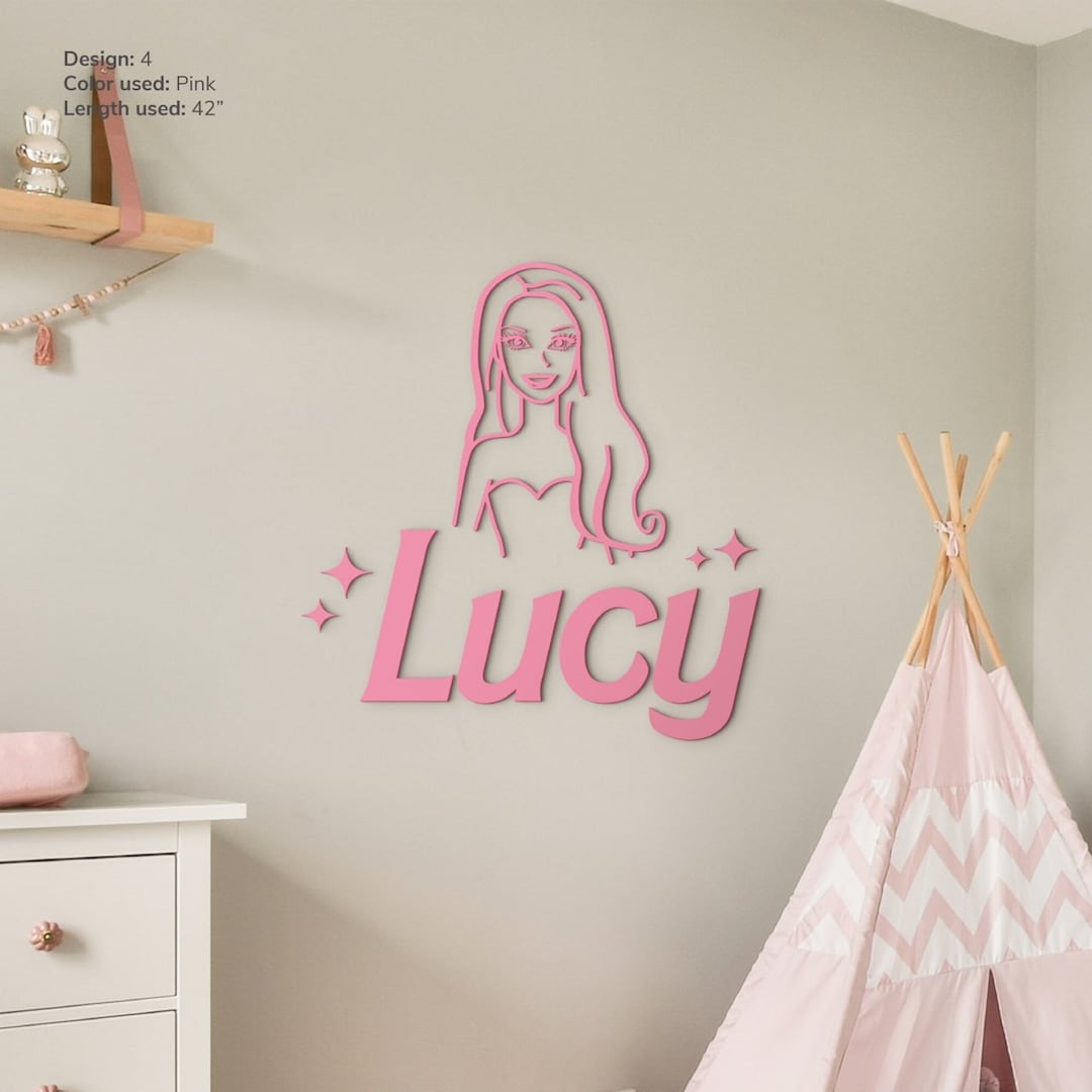 Personalized Doll Name Sign Girl Room Decor Custom Name Custom Girl ...