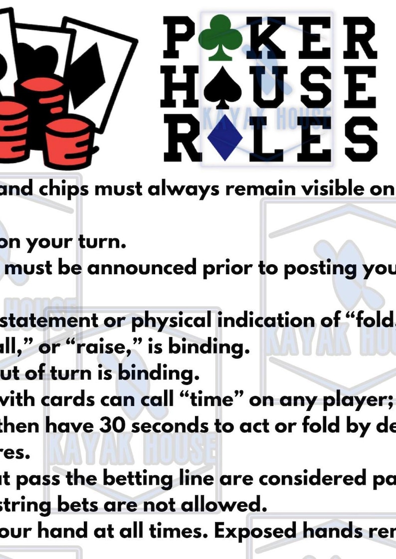 Poker House Rules Digital PDF Download | Buy-ins, Blinds, Poker ...