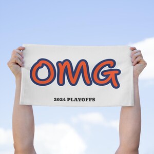 White OMG Rally Towel, New York Mets OMG 2024 Playoffs, Sports Towel ...