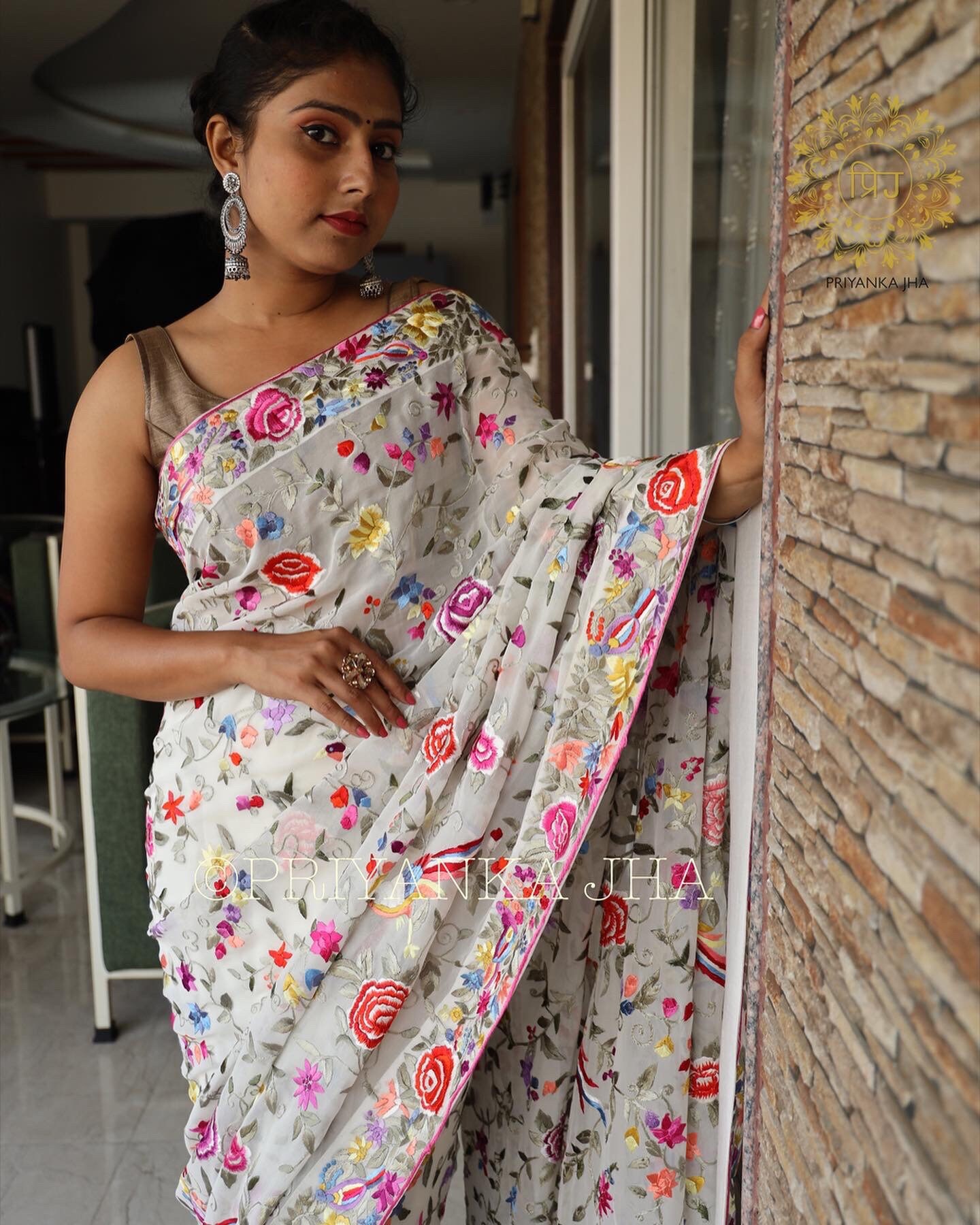 Parsi Gara Saree, Hand Embroidered Saree, - Etsy