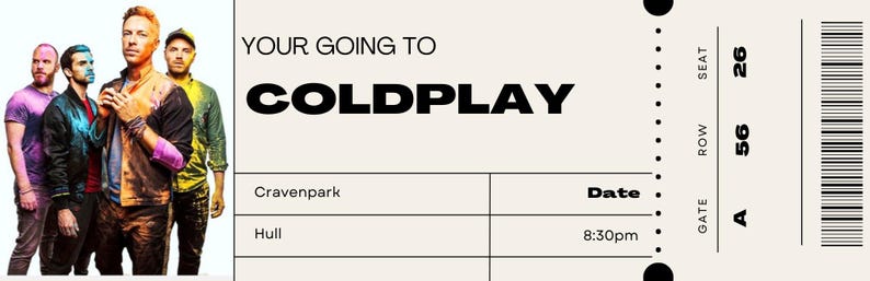 Concert Ticket Digital Print - Etsy