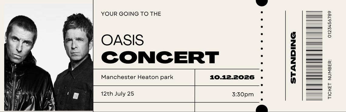 Concert Ticket Digital Print - Etsy