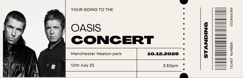 Concert Ticket Digital Print - Etsy