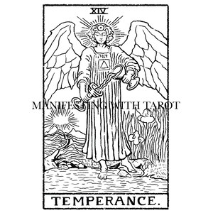 Tarot Card 14 Temperance - TAROT COLOURING PACK and Manifestation Guide ...