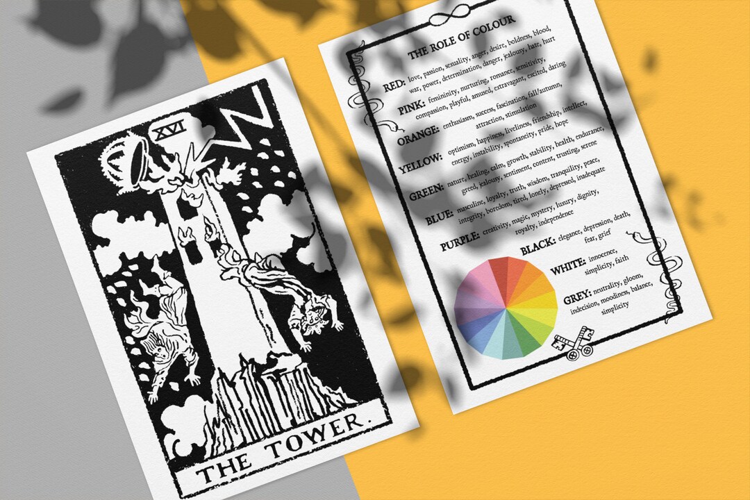 Tarot Card 16 the Tower - TAROT COLOURING PACK and Manifestation Guide ...