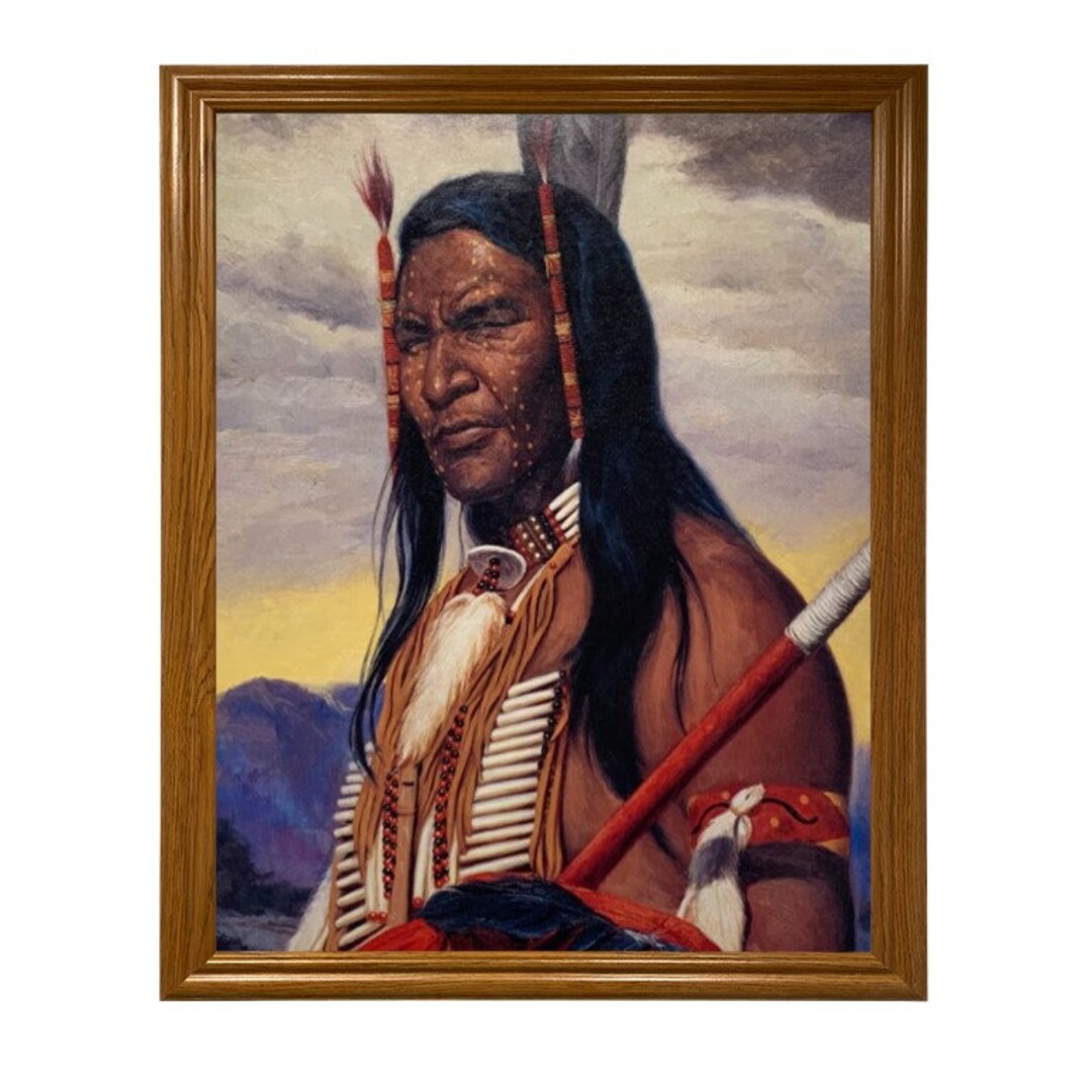 Native American Red Feather Traditional Ethnic Man Vintage Rustic ...