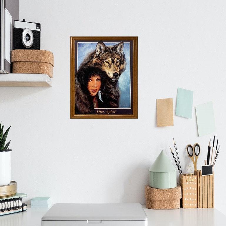 Native American One Spirit Traditonal Indian Woman Wolf - Etsy