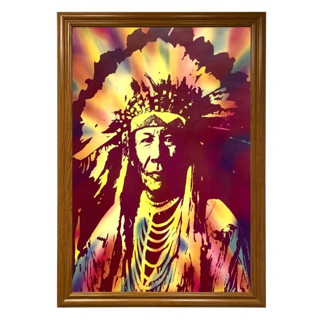 Native American Purple Colorful Rustic Textured Print Vintage Ethnic ...